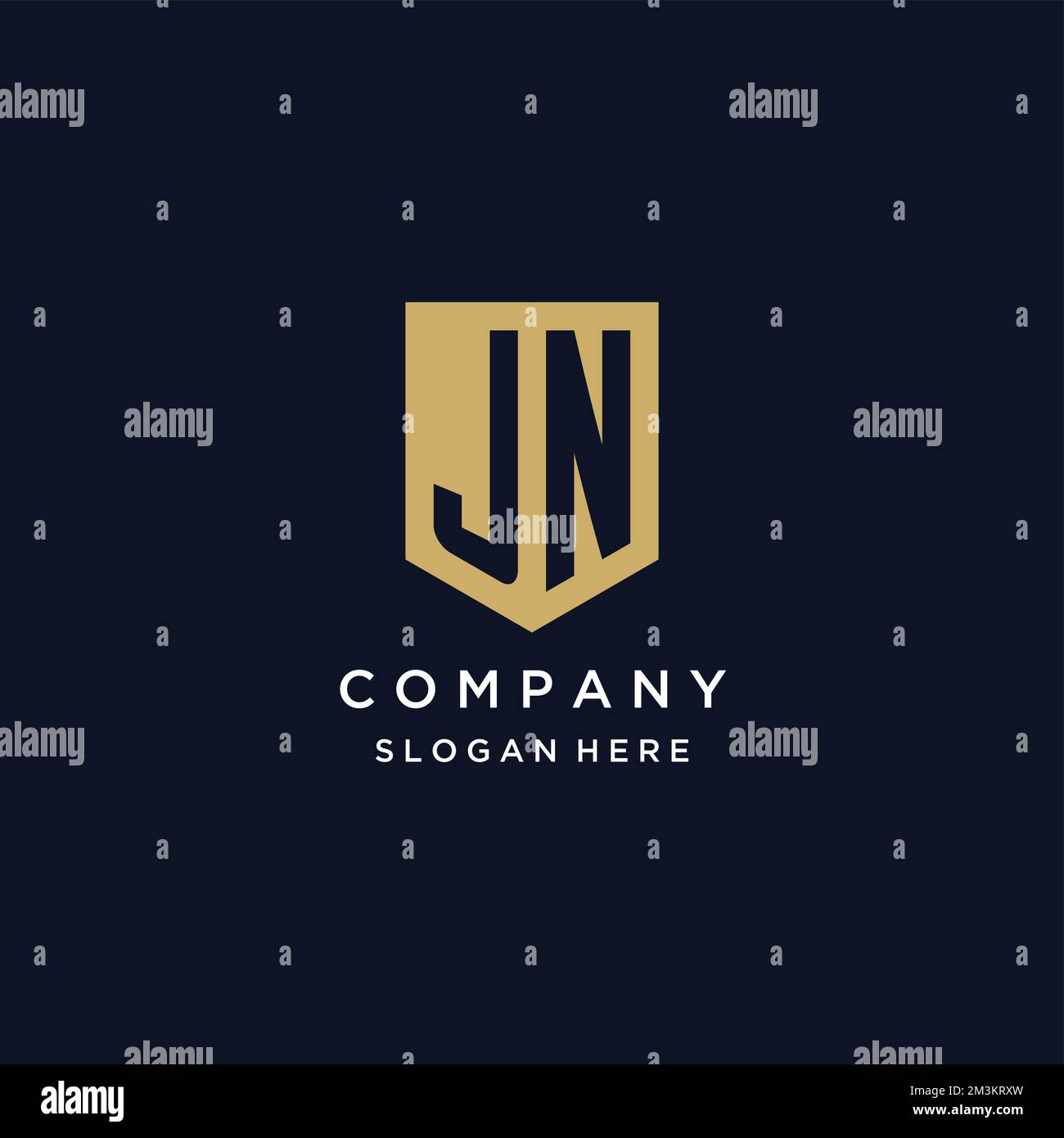JN monogram initials logo design with shield icon template Stock Vector Image & Art - Alamy