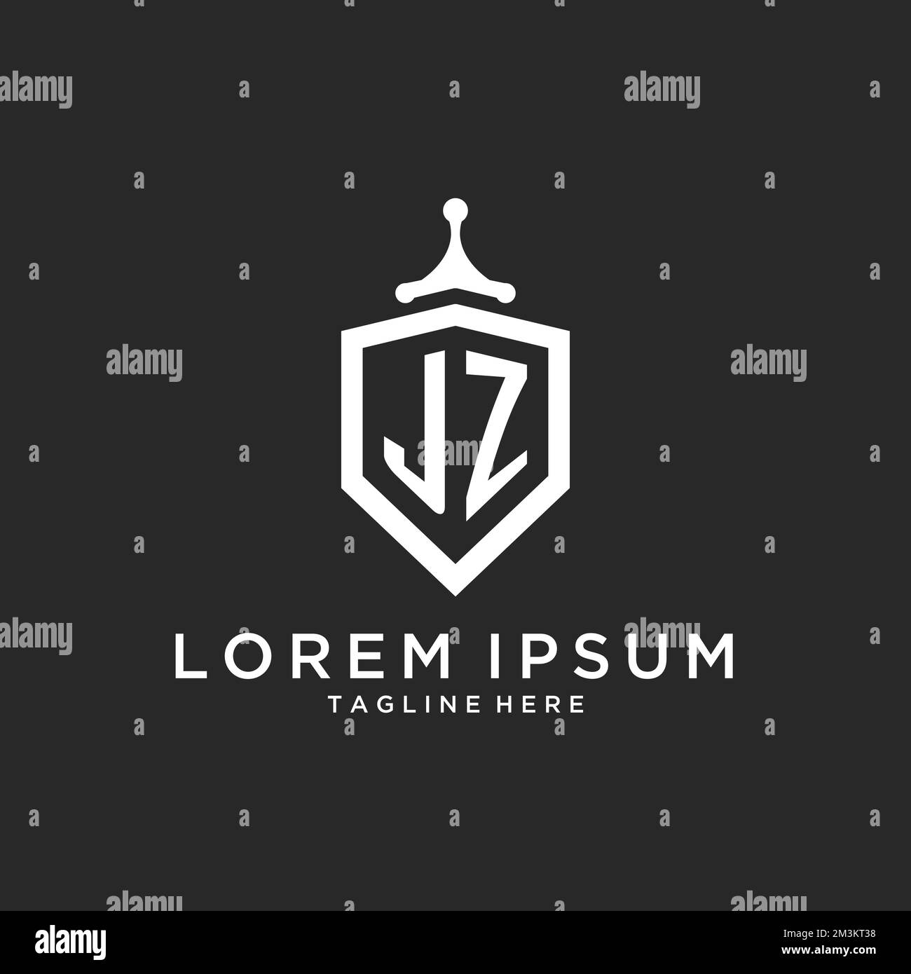 JZ monogram logo initial with shield guard shape design ideas Stock ...