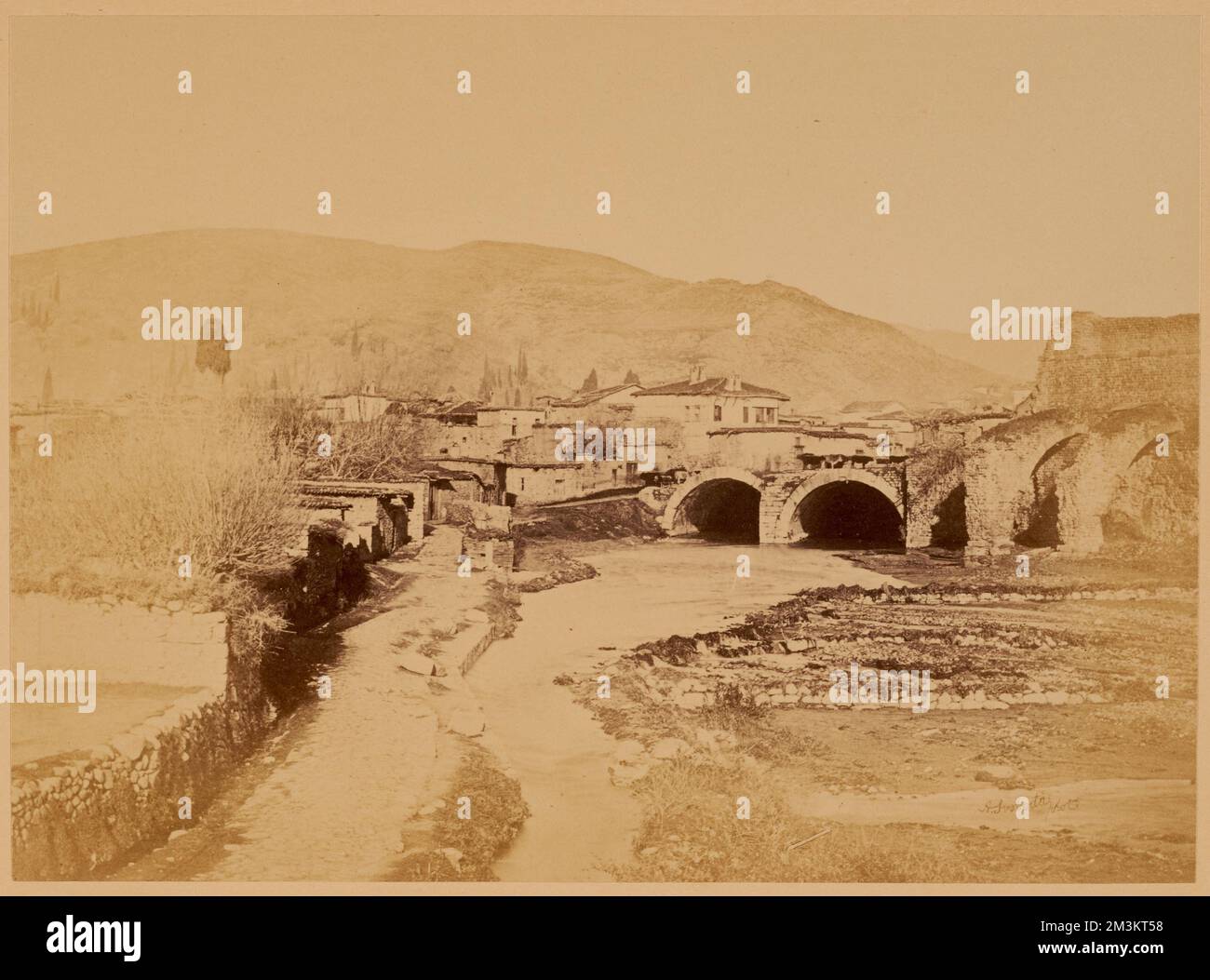 Pergamos. The town and double tunnel over the River Selinus ...