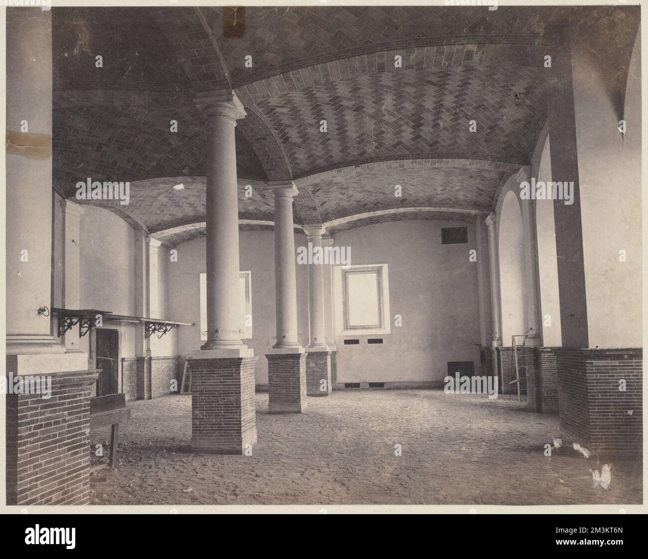Periodical room looking toward Boylston St., construction of the McKim ...