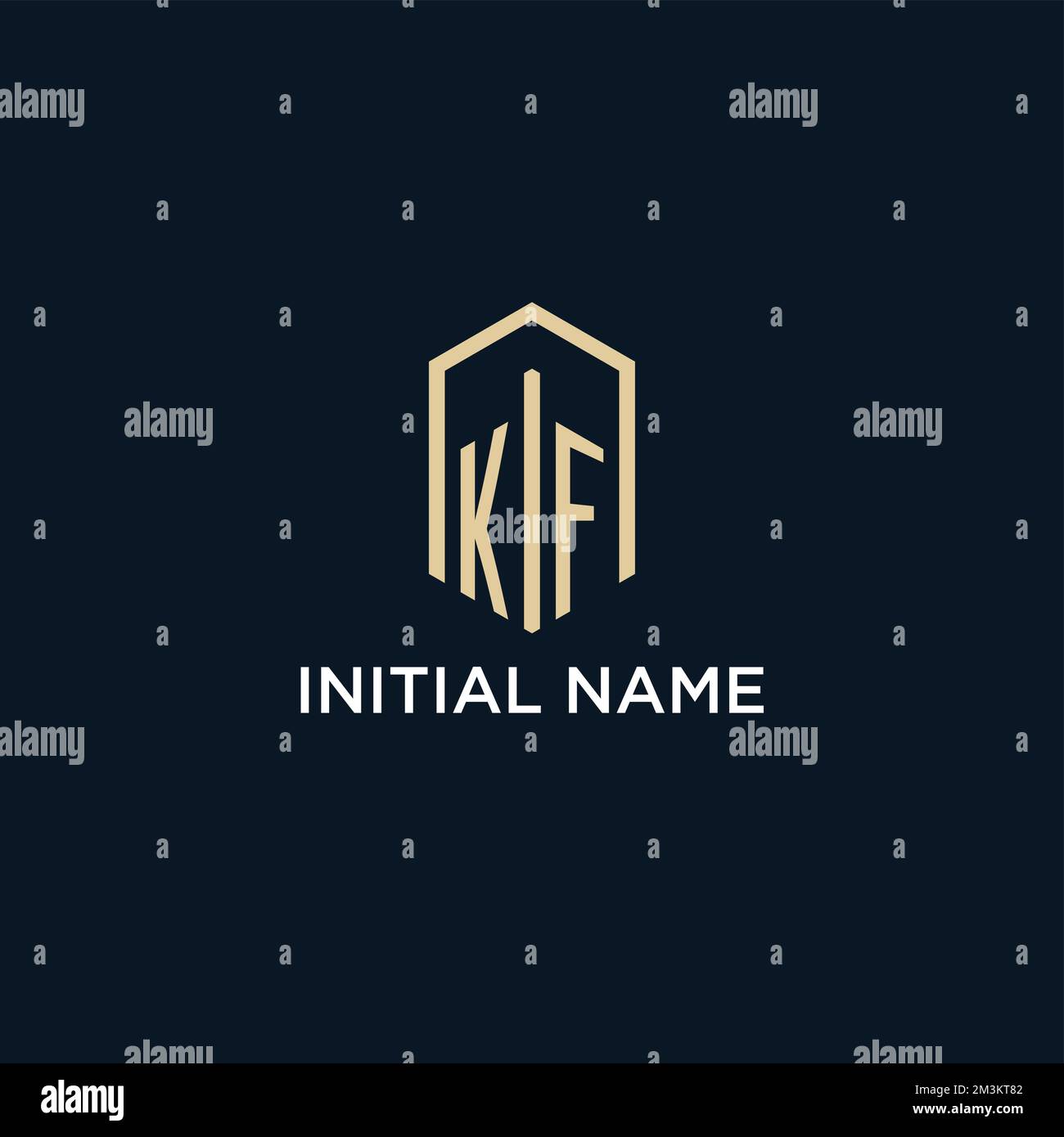 KF initial monogram logo with hexagonal shape style, real estate logo design ideas inspiration ...