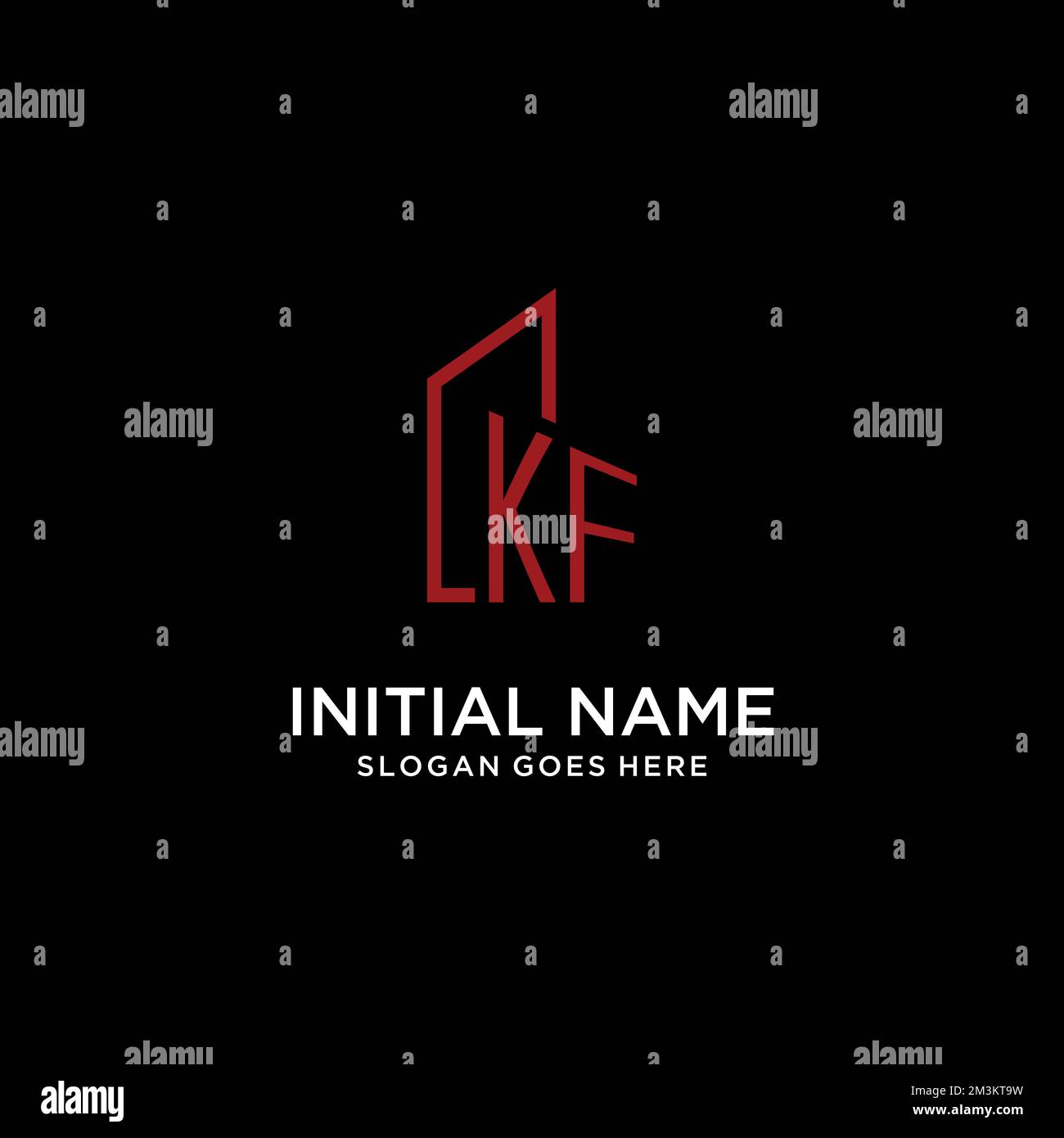 KF initial monogram with building logo design ideas Stock Vector Image ...