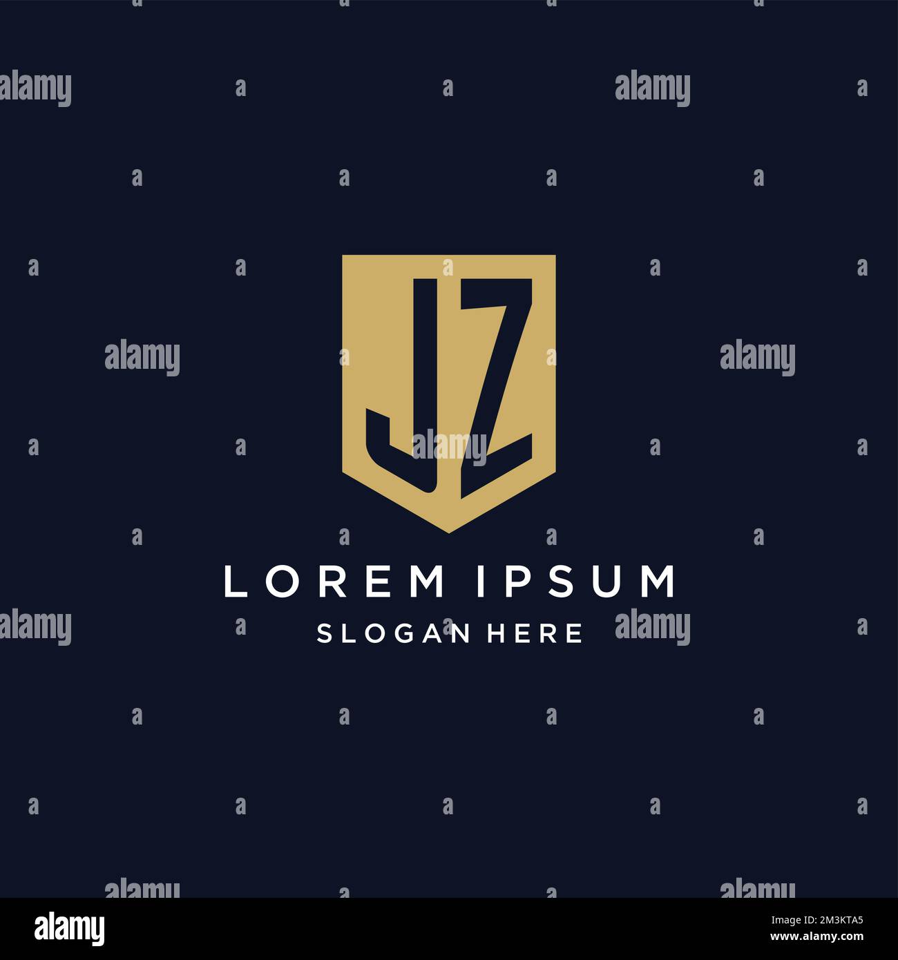 JZ monogram initials logo design with shield icon template Stock Vector ...