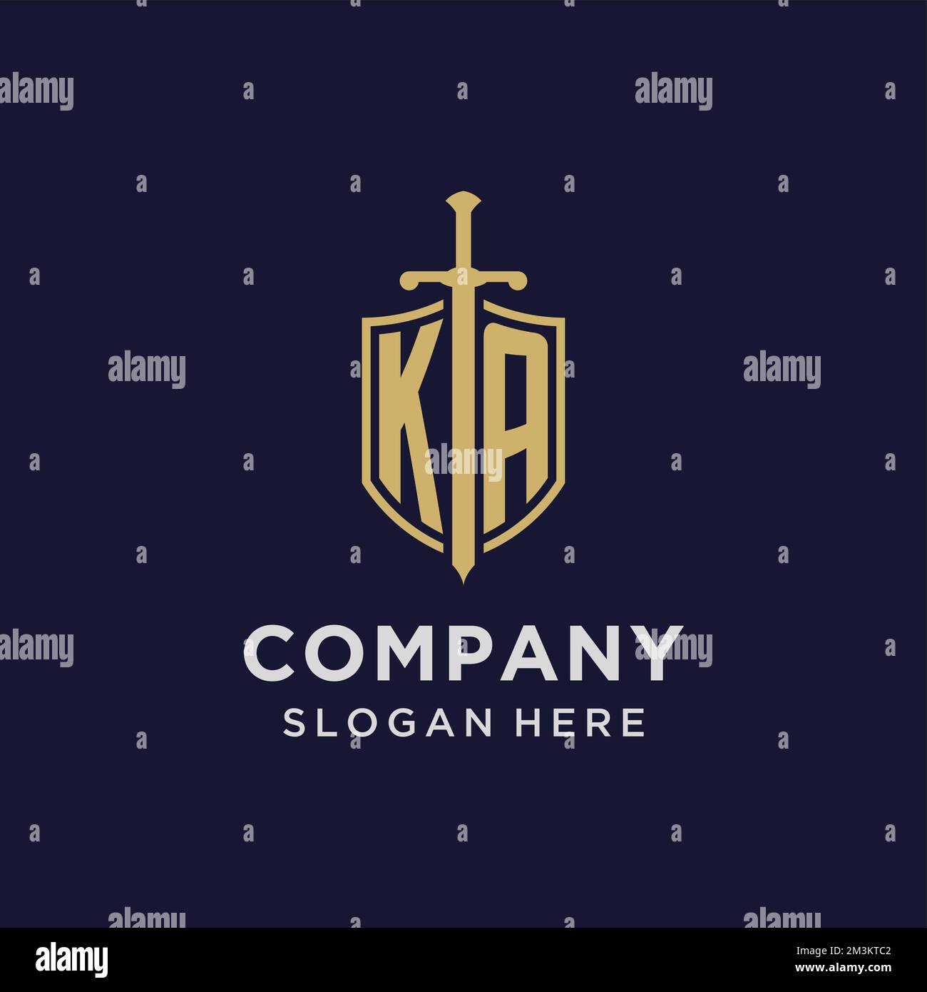 KA logo initial monogram with shield and sword design ideas Stock ... KA logo initial monogram with shield and sword design ideas Stock ...