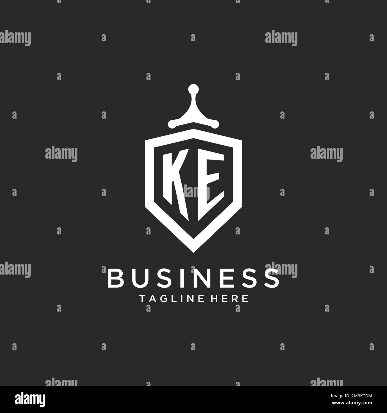 KE monogram logo initial with shield guard shape design ideas Stock Vector Image & Art - Alamy
