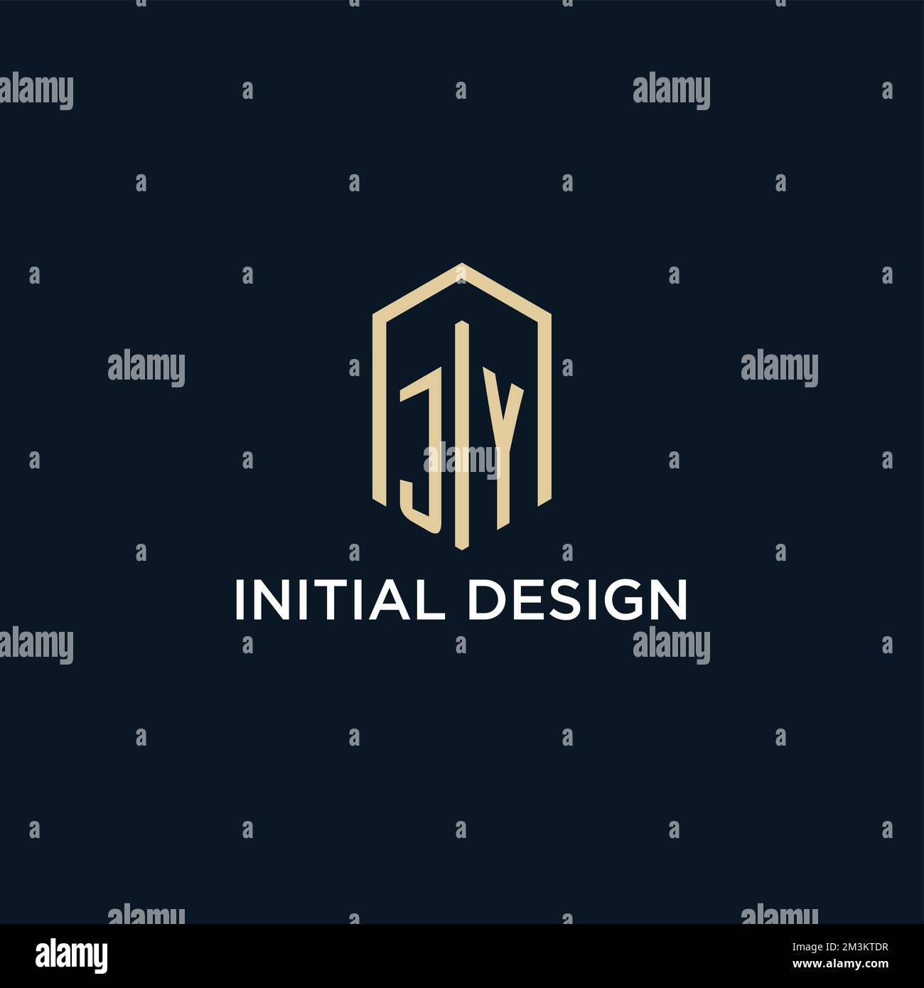 JY initial monogram logo with hexagonal shape style, real estate logo ...