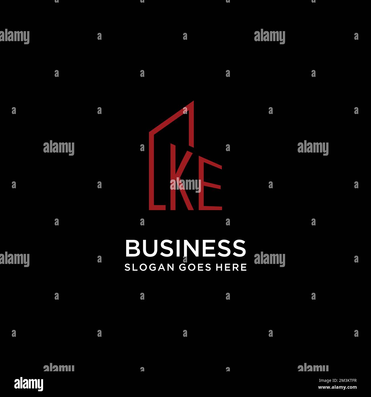 KE initial monogram with building logo design ideas Stock Vector Image ...