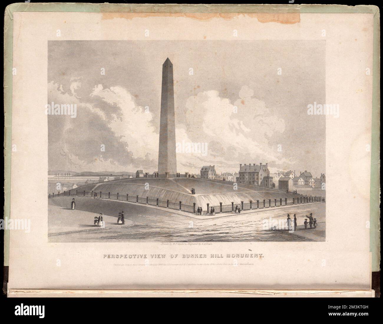 Perspective view of Bunker Hill Monument , Boston Mass., Aerial views ...