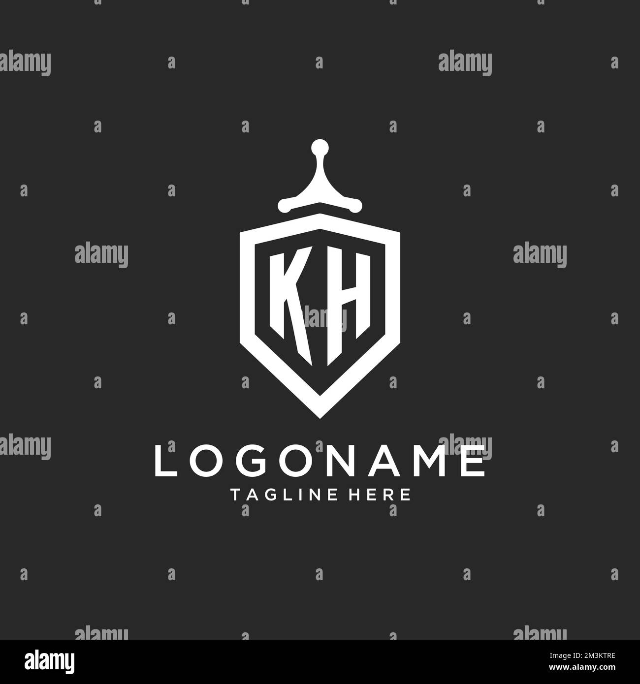 KH monogram logo initial with shield guard shape design ideas Stock Vector Image & Art - Alamy