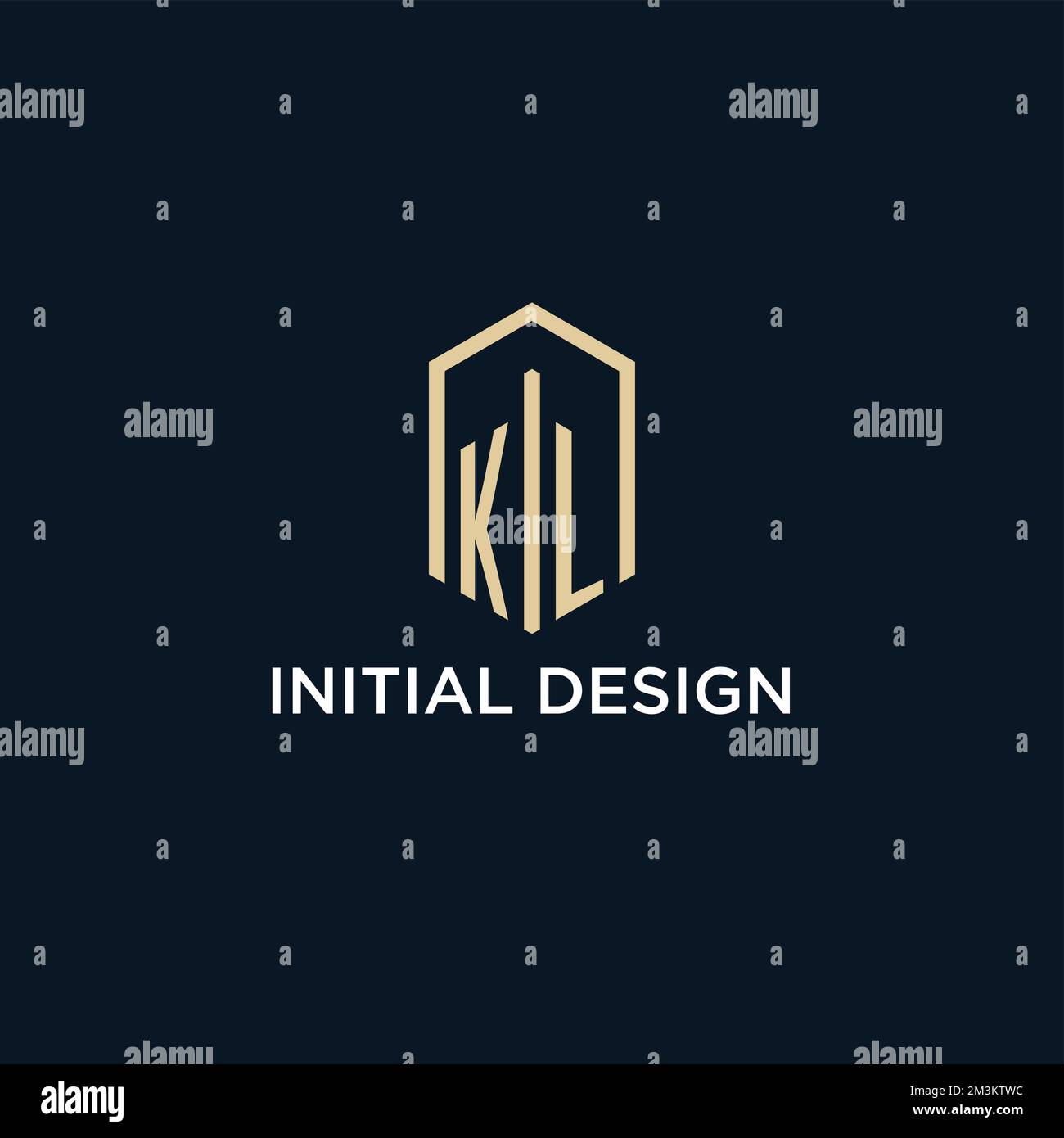 KL initial monogram logo with hexagonal shape style, real estate logo ...