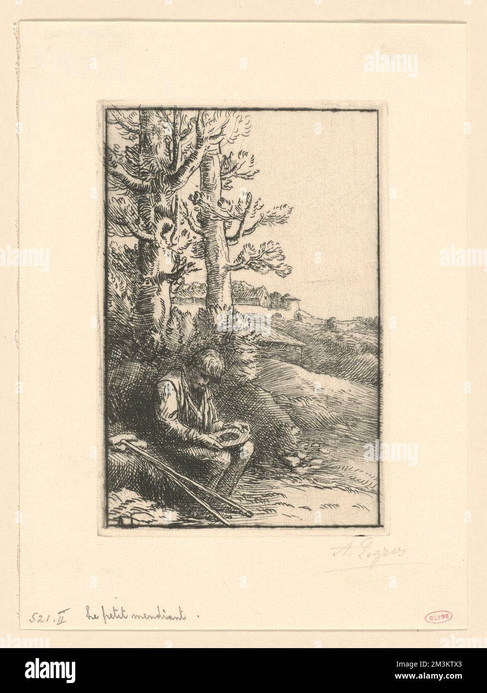 Le petit mendiant , Beggars, Trees, Alphonse Legros (1837-1911 Stock ...