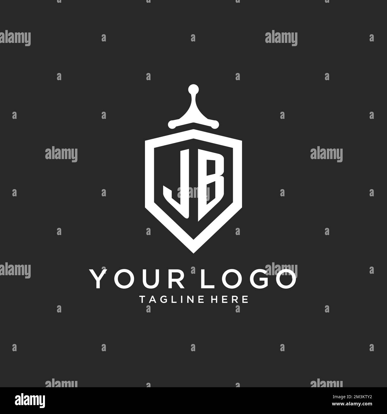 JB monogram logo initial with shield guard shape design ideas Stock Vector Image & Art - Alamy