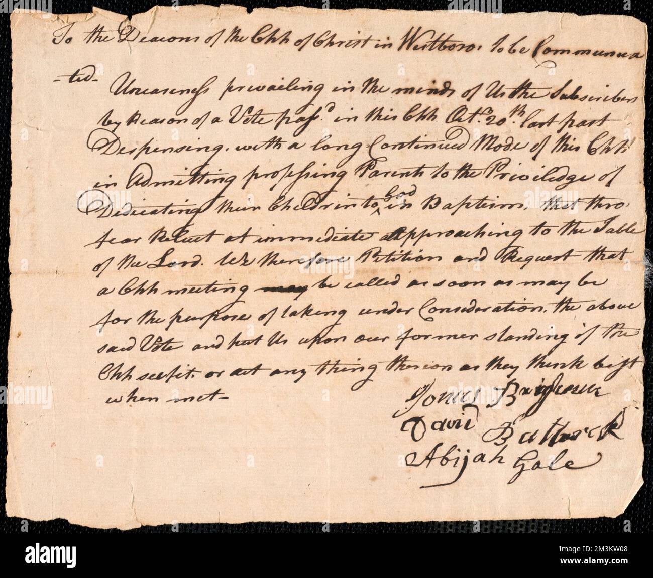 Petition for a Church Meeting, n.d. , Religious meetings. Historical ...
