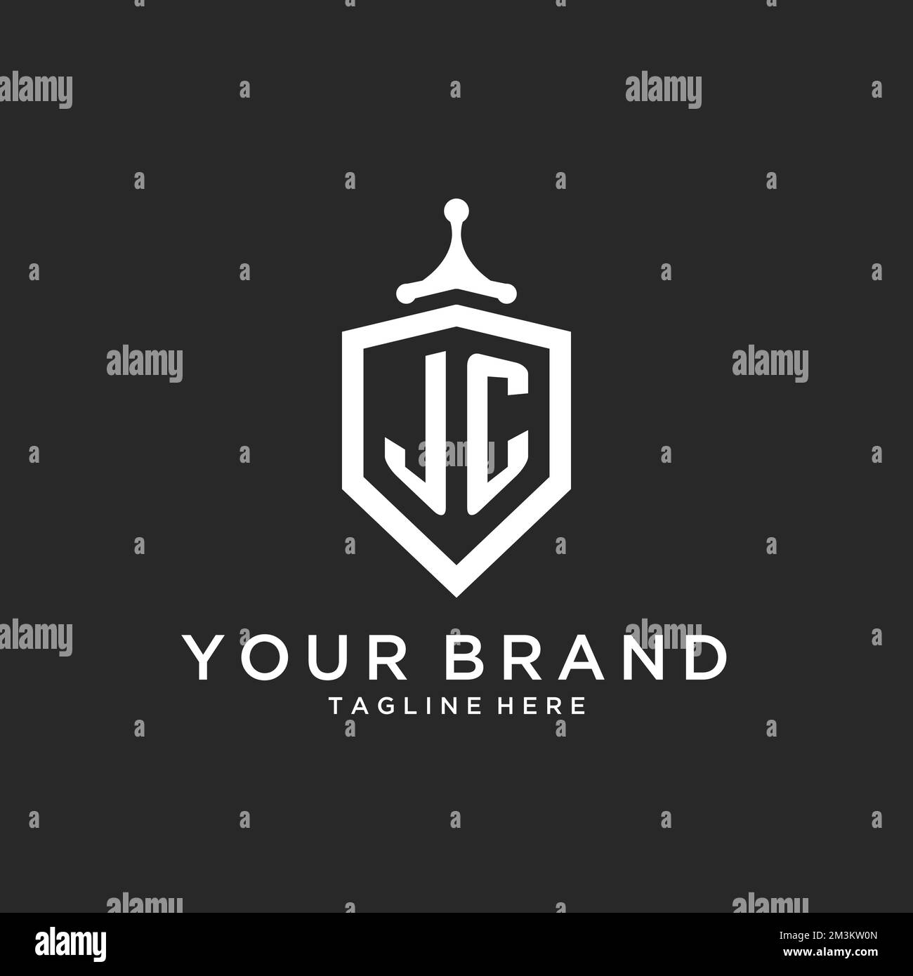 JC monogram logo initial with shield guard shape design ideas Stock Vector Image & Art - Alamy