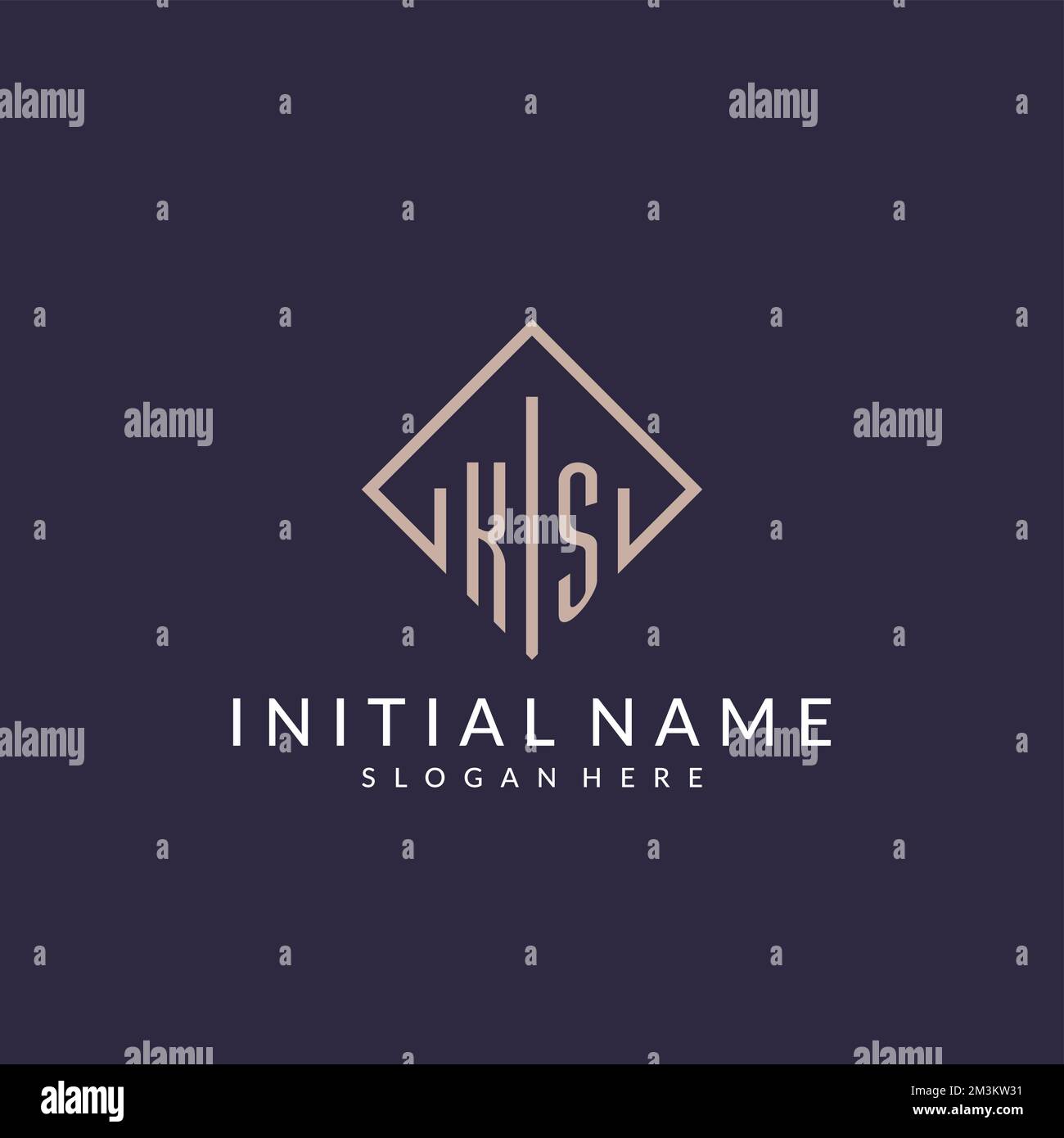 KS initial monogram logo with rectangle style design ideas Stock Vector ...