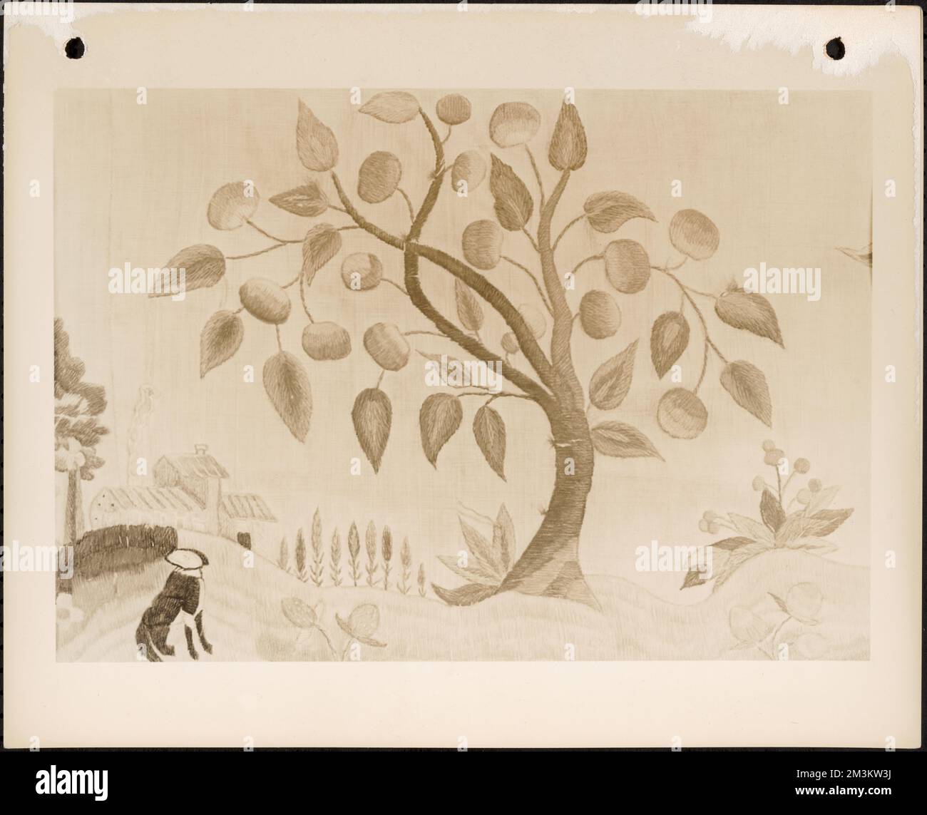 Petticoat border , Embroidery, Trees, Farms. The Massachusetts WPA ...