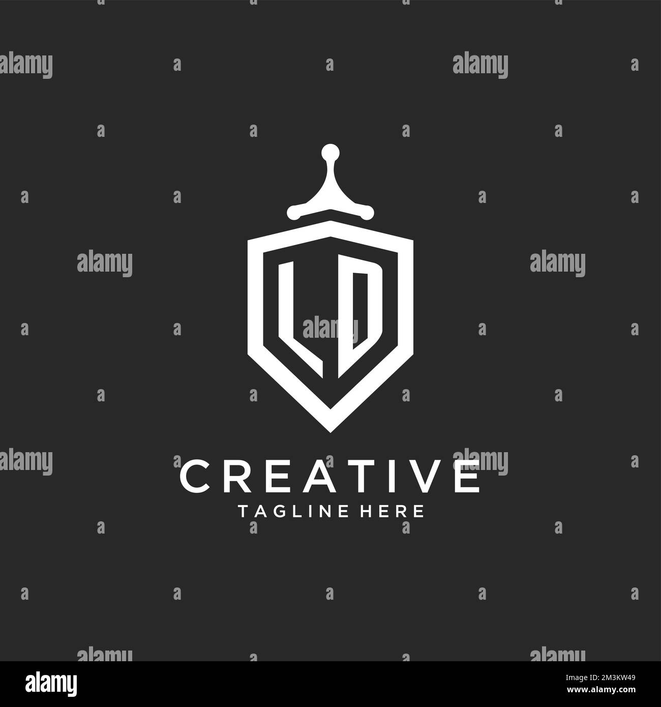 LD monogram logo initial with shield guard shape design ideas Stock Vector Image & Art - Alamy