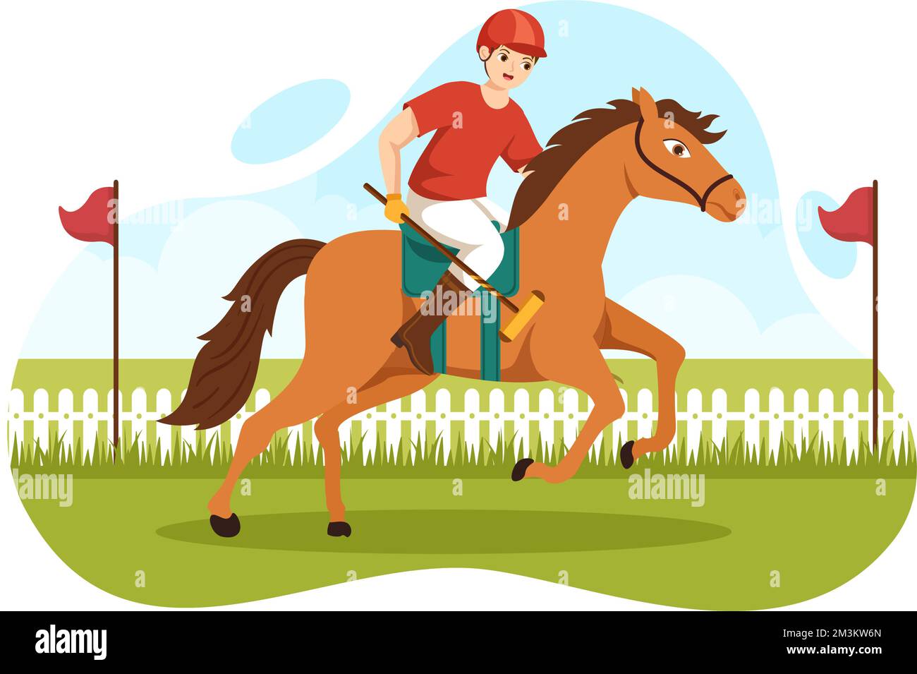Polo Horse Sports with Player Riding Horse and Holding Stick use ...