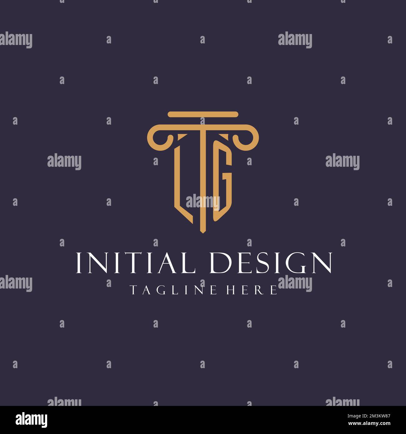 LG monogram initials design for law firm, lawyer, law office with pillar style ideas Stock ...
