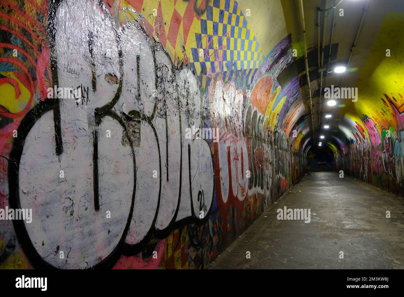 Interior view of 191 street subway station tunnel aka Tunnel Street for ...