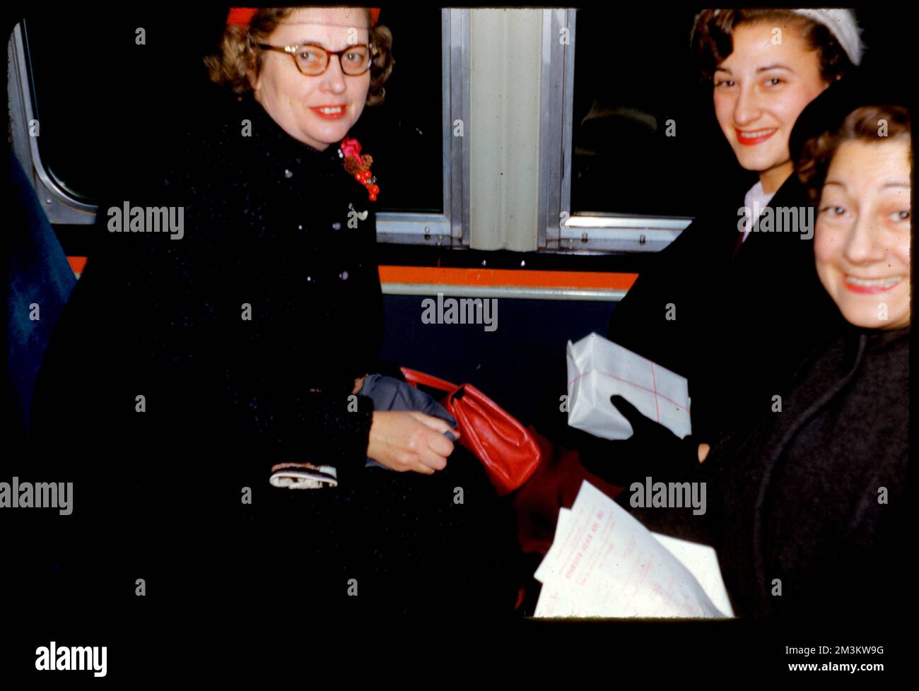 Phil, Dot, and friend, New Year's Day , Passengers, Railroad passenger ...