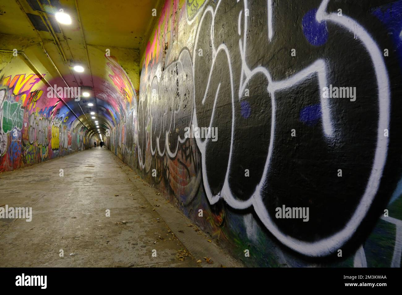 Interior view of 191 street subway station tunnel aka Tunnel Street for ...