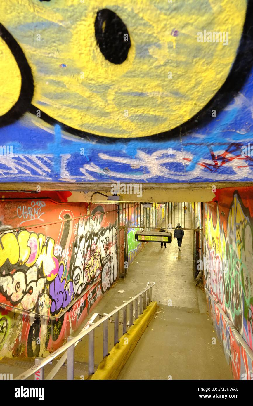 Interior view of 191 street subway station tunnel aka Tunnel Street for ...