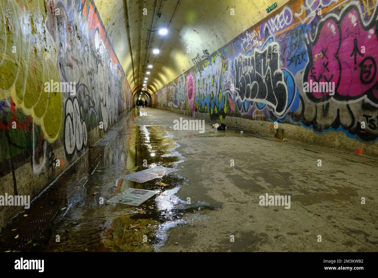 Interior view of 191 street subway station tunnel aka Tunnel Street for ...
