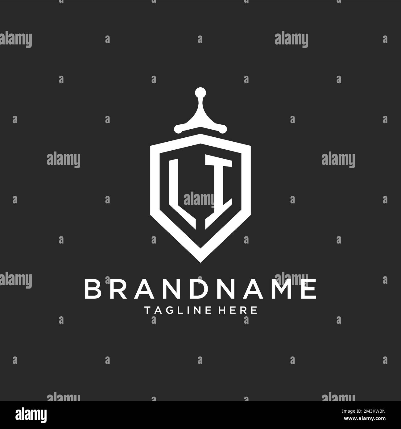 LI monogram logo initial with shield guard shape design ideas Stock Vector Image & Art - Alamy