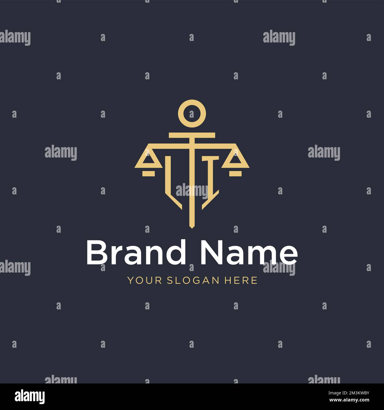 LI initial monogram logo with scale and pillar style design ideas Stock ...