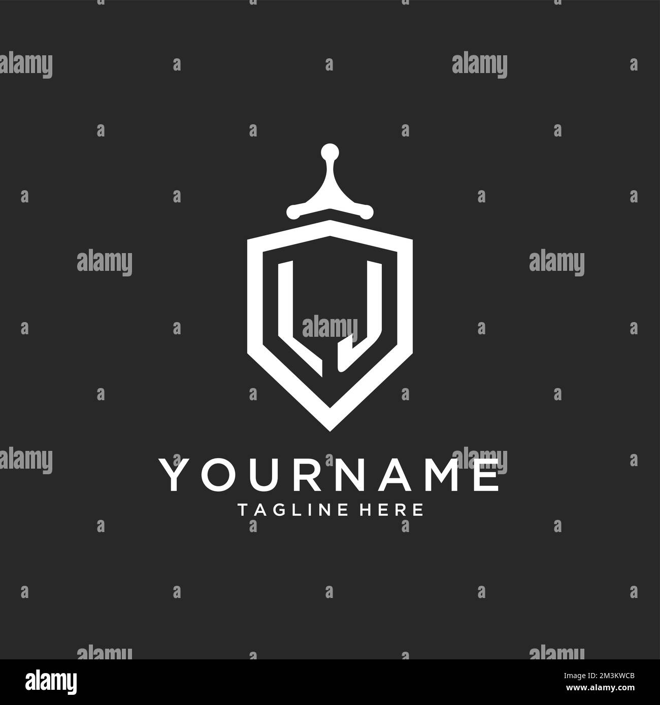 LJ monogram logo initial with shield guard shape design ideas Stock Vector Image & Art - Alamy