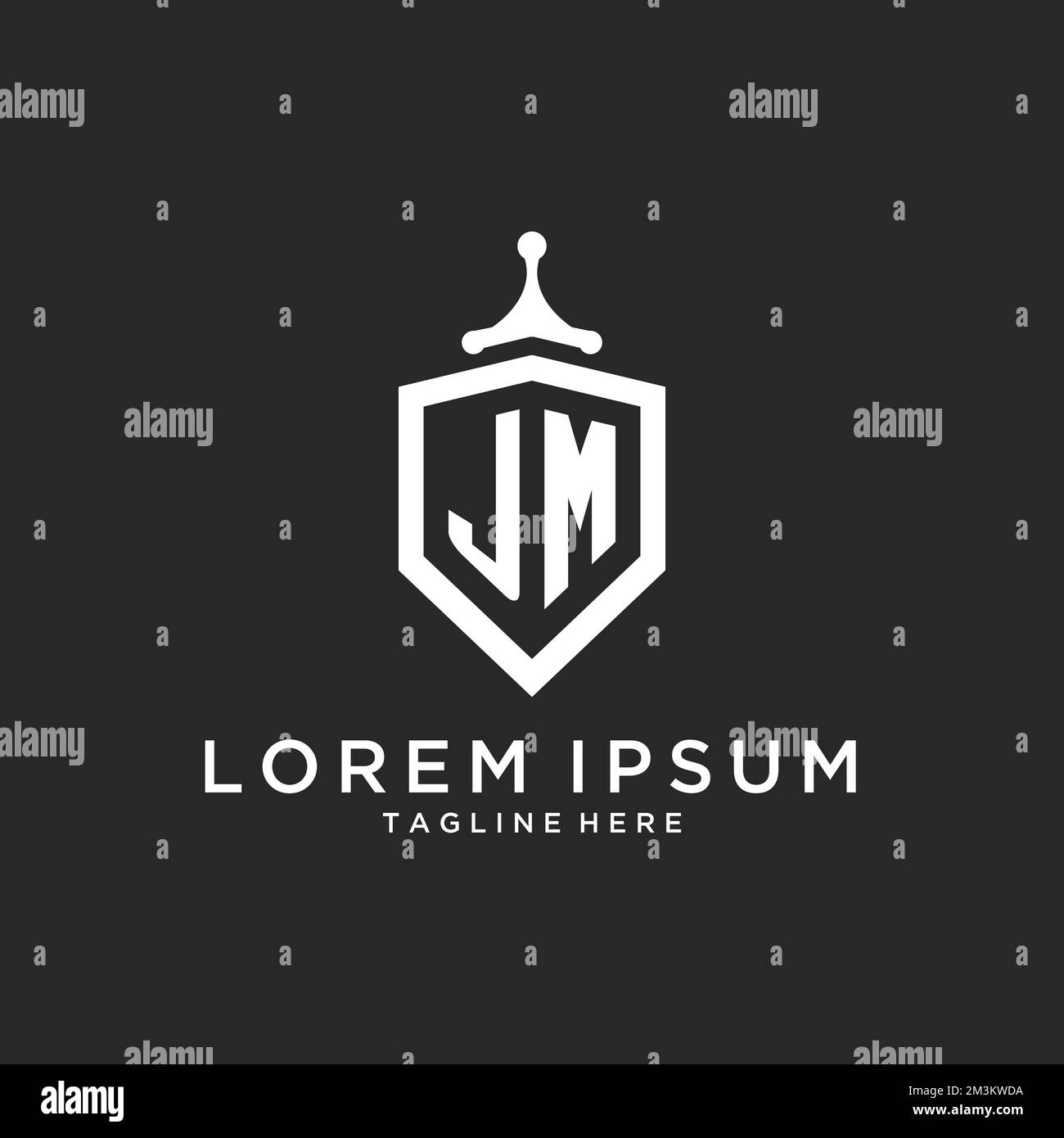 JM monogram logo initial with shield guard shape design ideas Stock Vector Image & Art - Alamy
