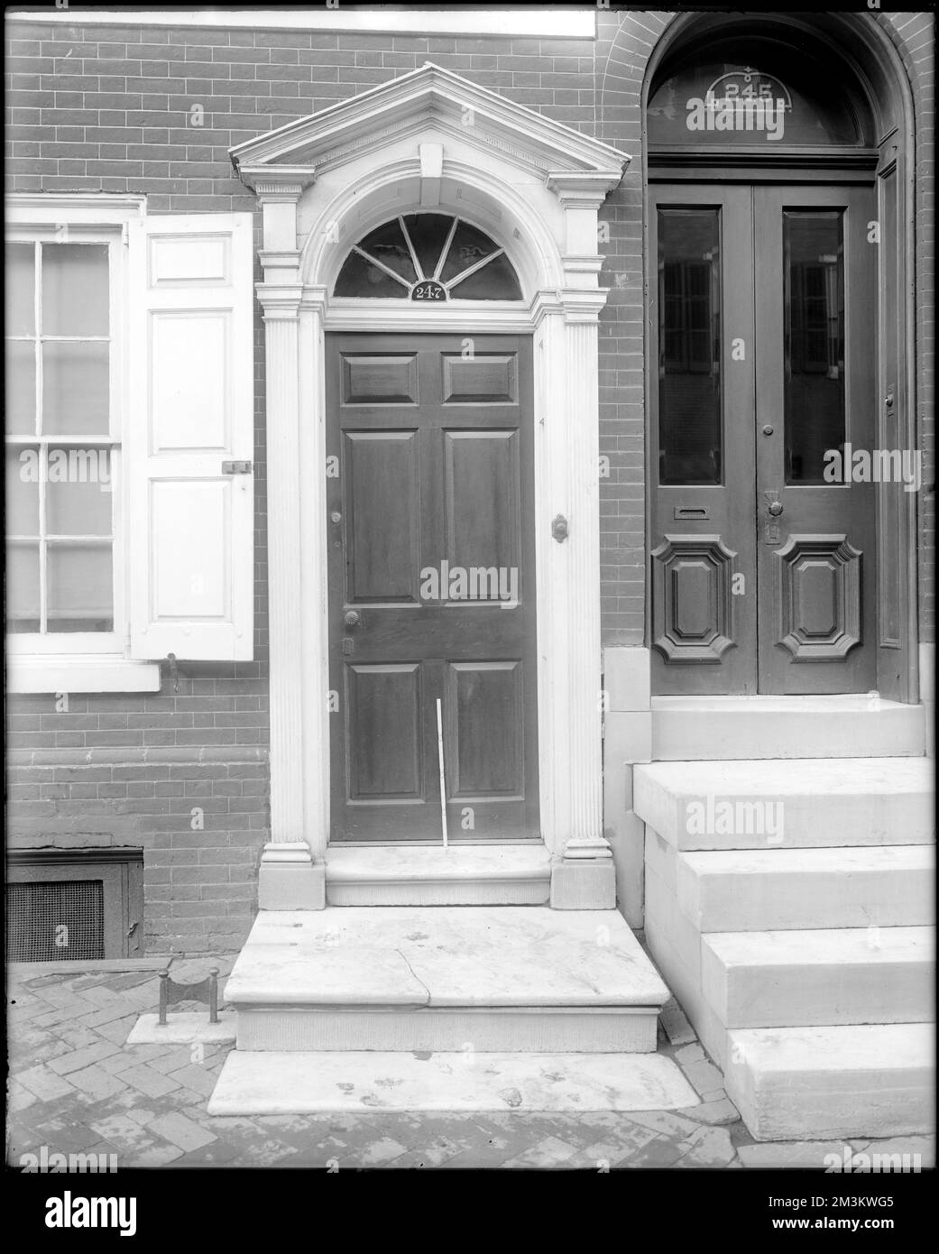 Philadelphia, Pennsylvania, 247 Pine Street, exterior detail, door ...