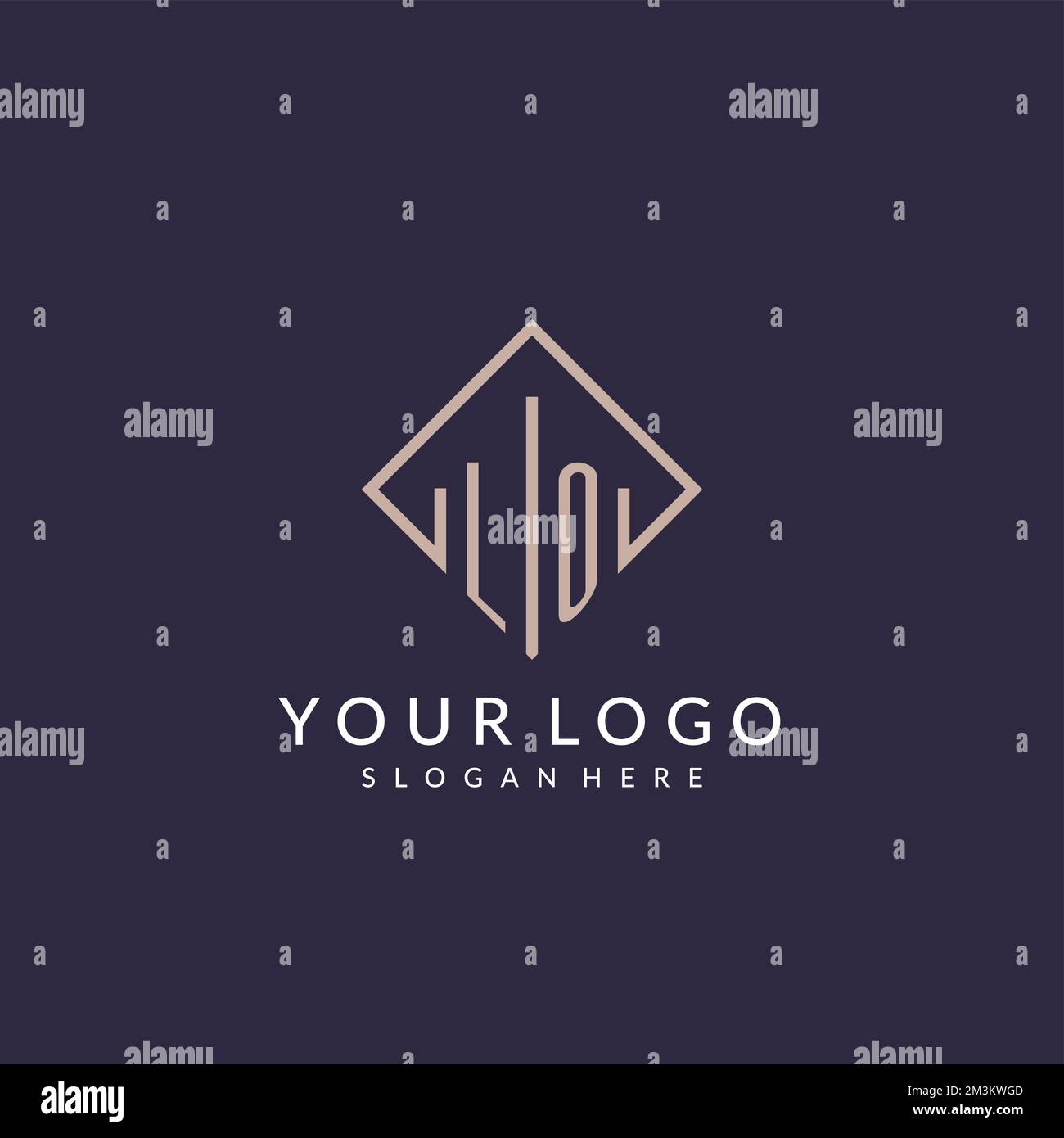 LO initial monogram logo with rectangle style design ideas Stock Vector ...