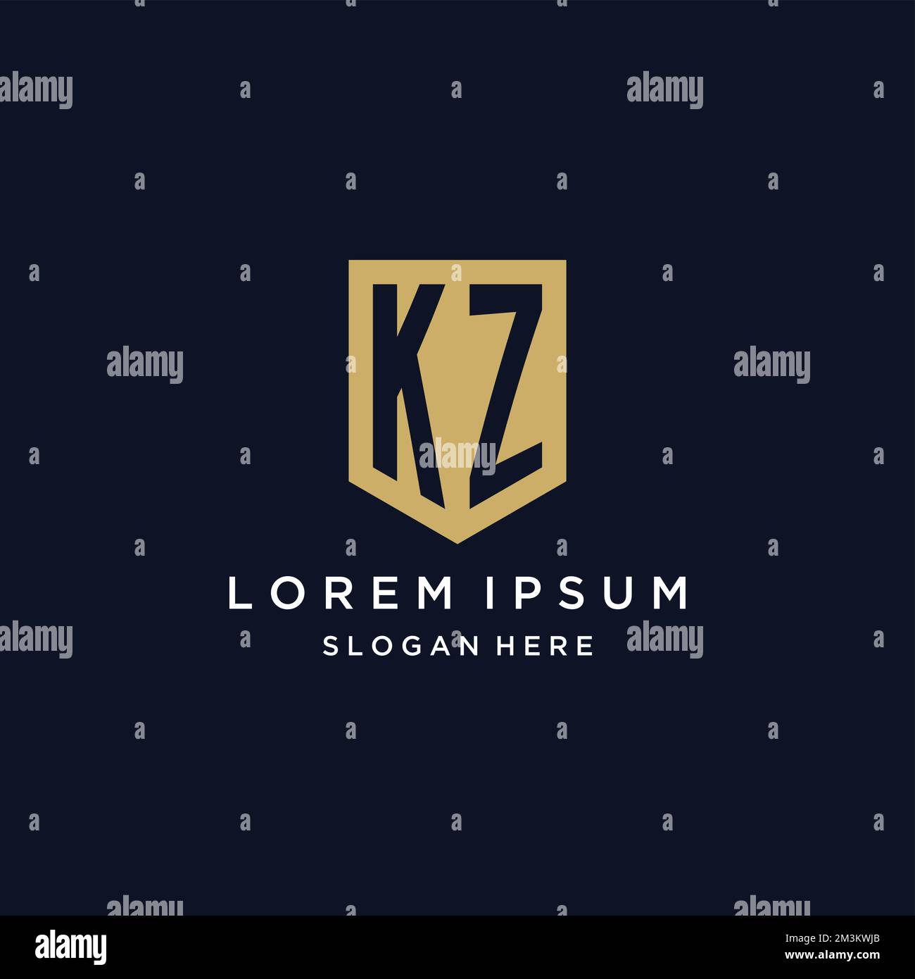KZ monogram initials logo design with shield icon template Stock Vector Image & Art - Alamy