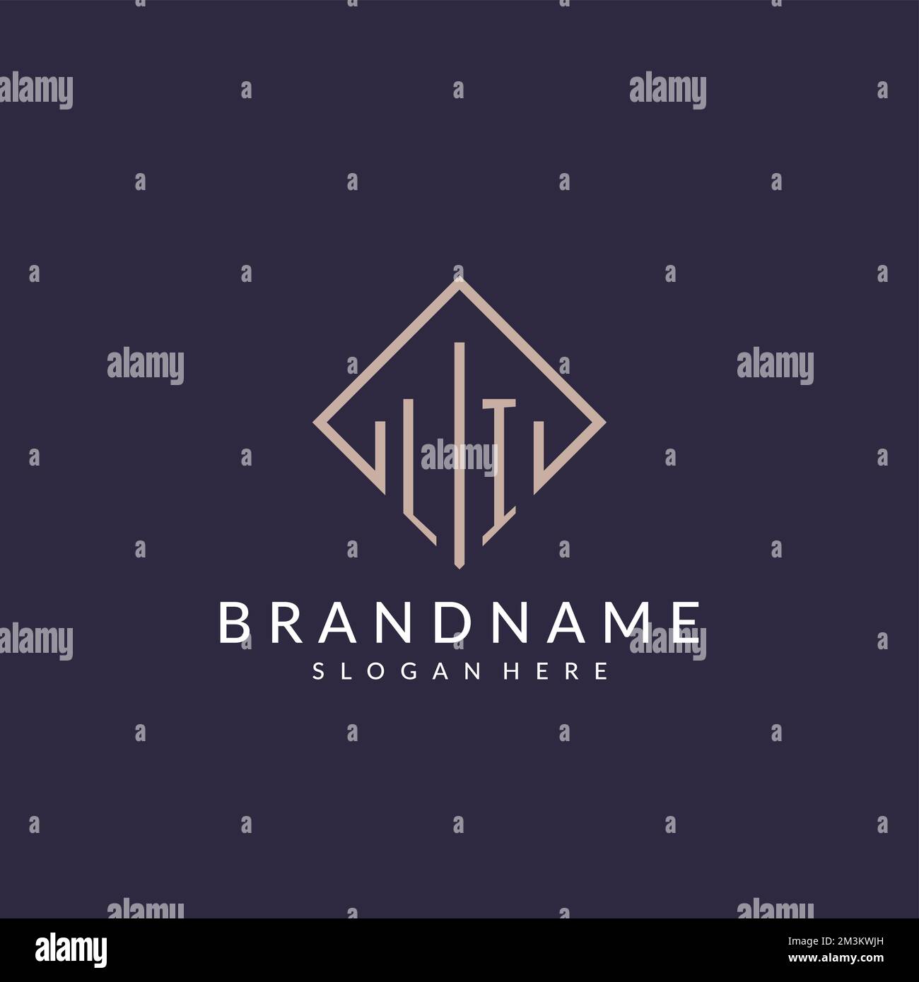 LI initial monogram logo with rectangle style design ideas Stock Vector ...