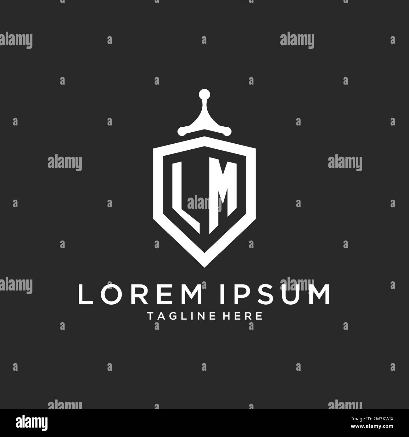 LM monogram logo initial with shield guard shape design ideas Stock Vector Image & Art - Alamy
