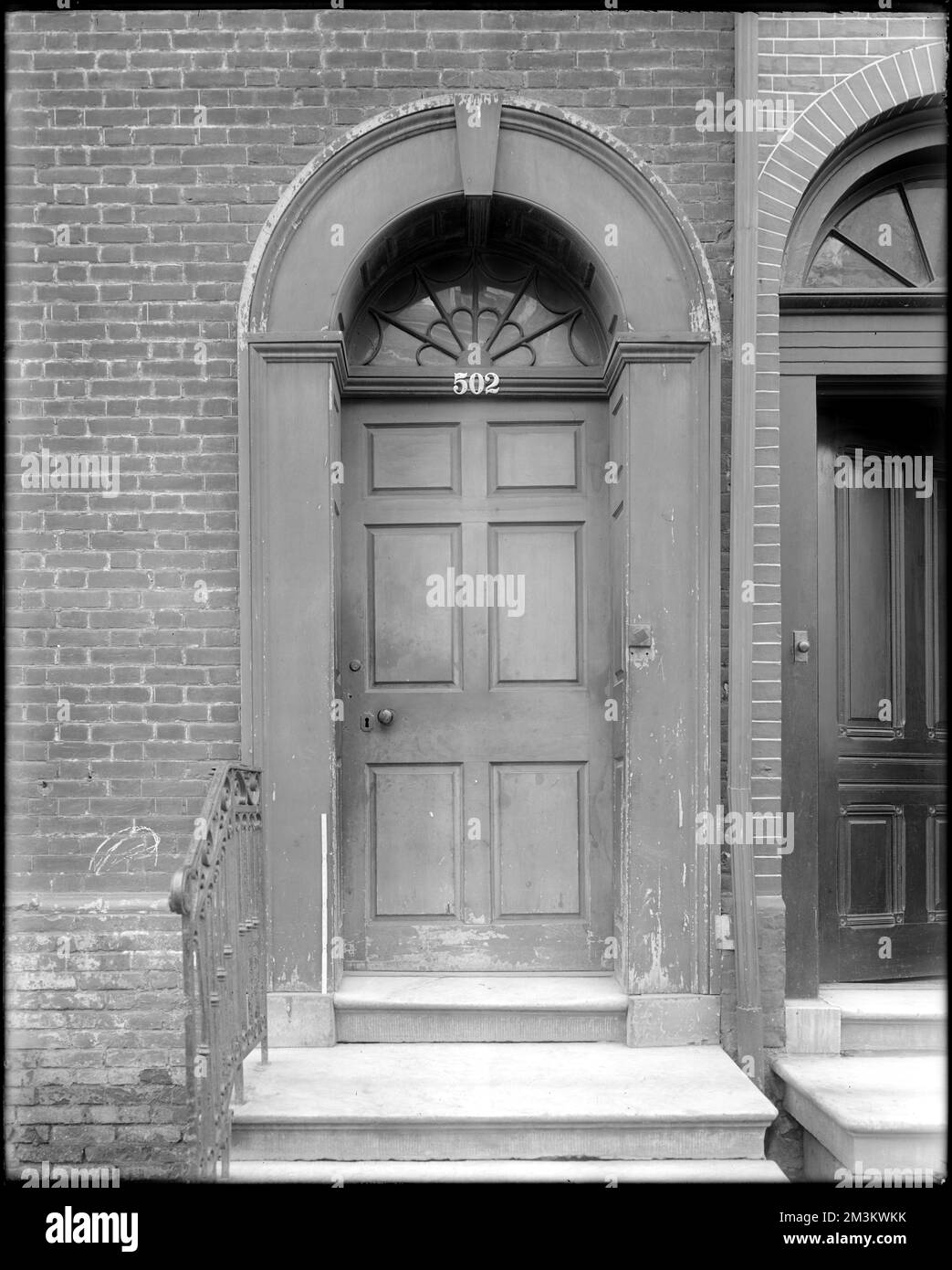Philadelphia, Pennsylvania, 502 Spruce Street, exterior detail, door ...