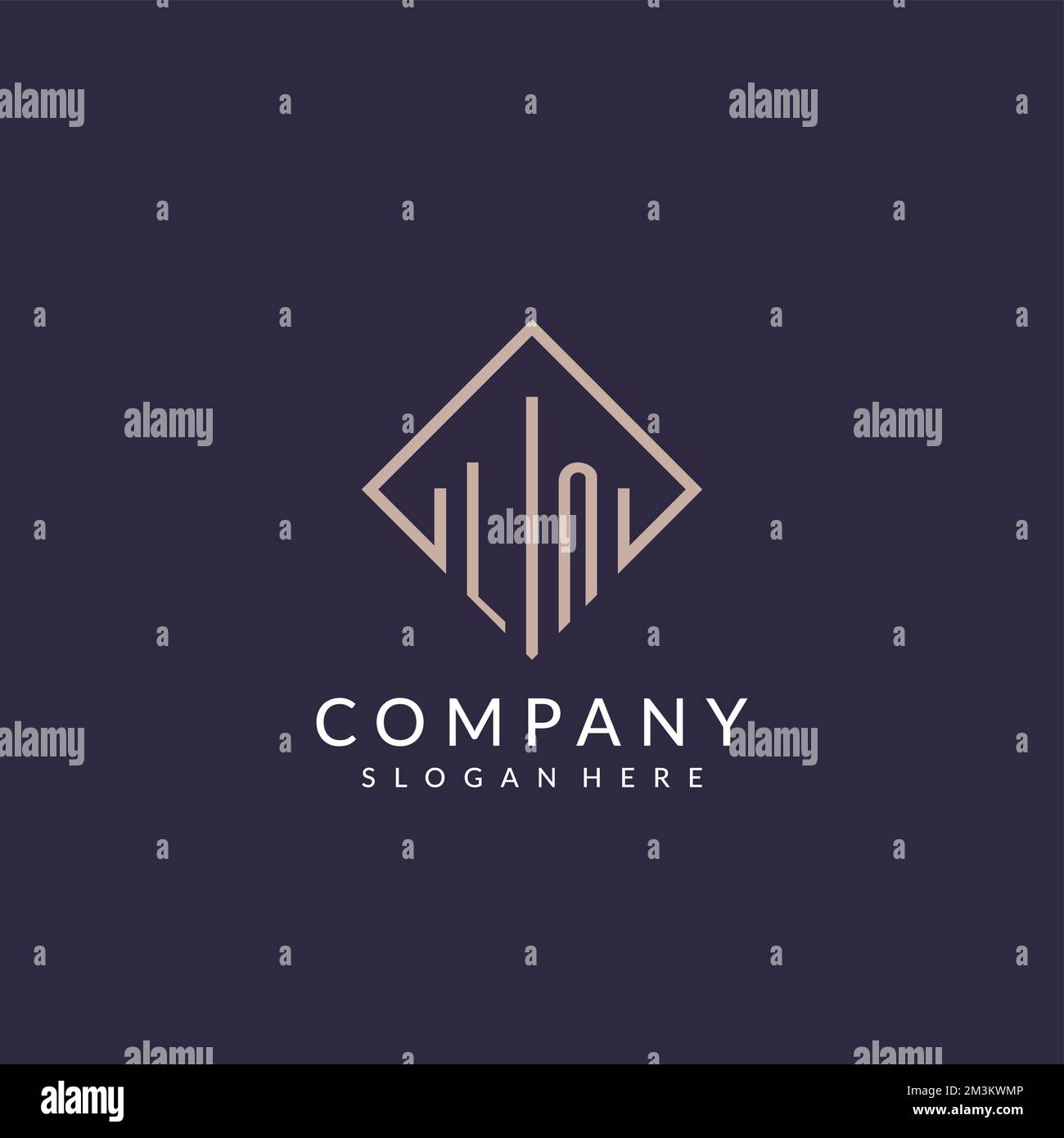 LN initial monogram logo with rectangle style design ideas Stock Vector ...