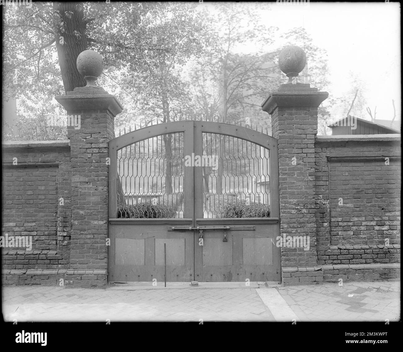 Philadelphia, Pennsylvania, 5th Street, exterior detail, gate, Christ ...