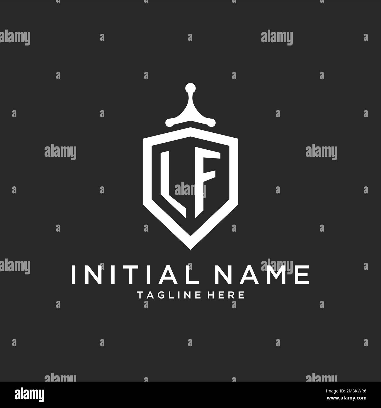 LF monogram logo initial with shield guard shape design ideas Stock Vector Image & Art - Alamy