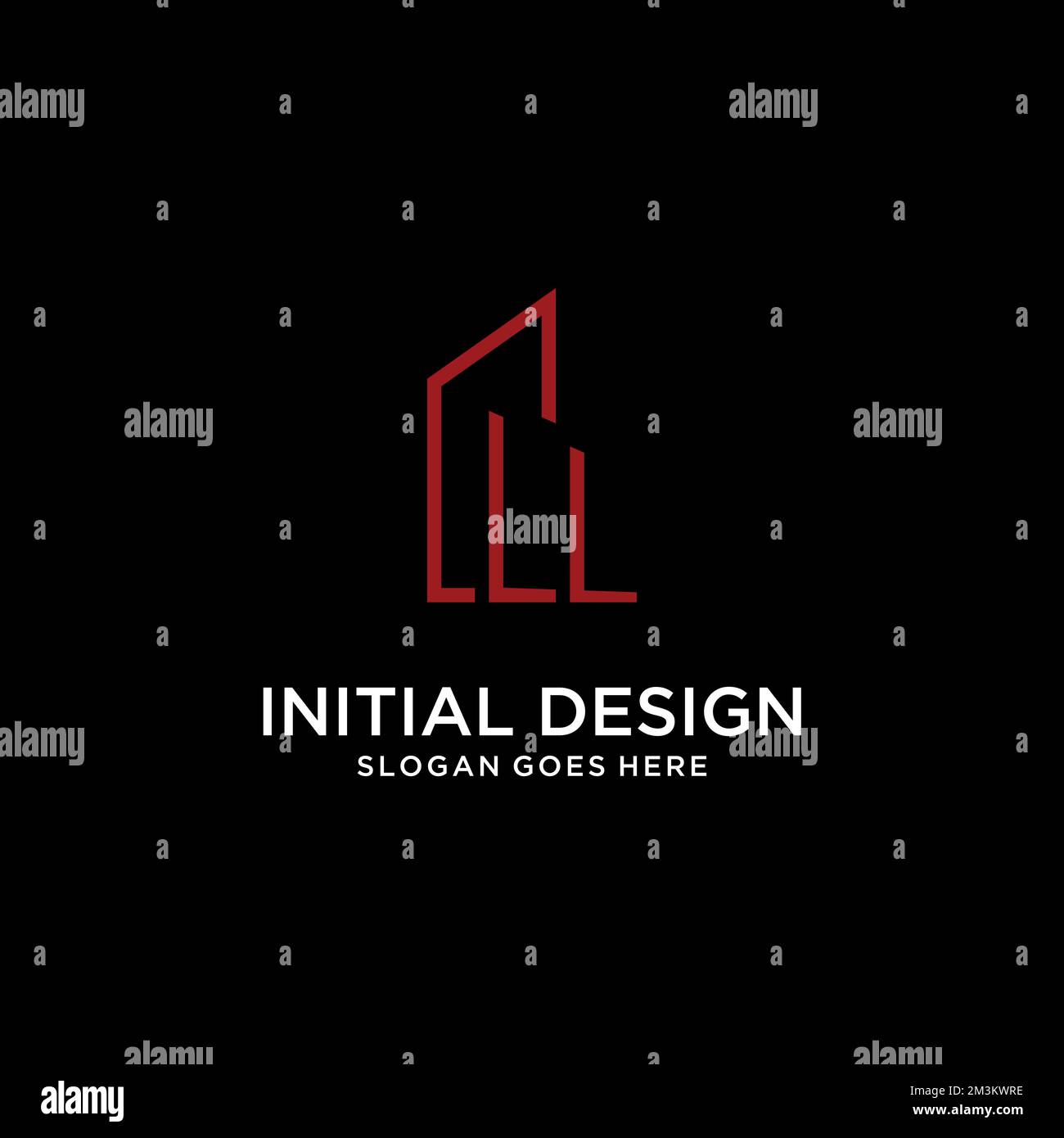 LL initial monogram with building logo design ideas Stock Vector Image ...