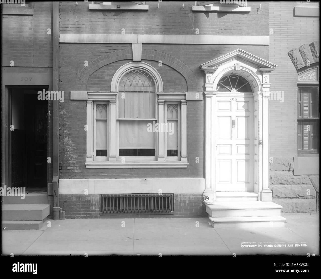 Philadelphia, Pennsylvania, 705 Spruce Street, exterior detail, doorway ...
