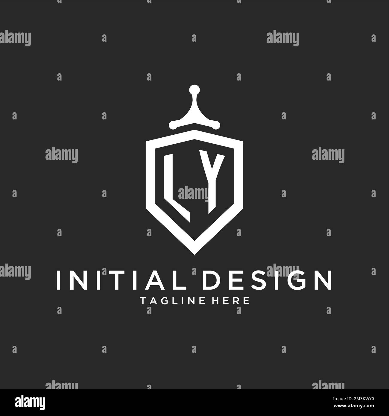 LY monogram logo initial with shield guard shape design ideas Stock Vector Image & Art - Alamy