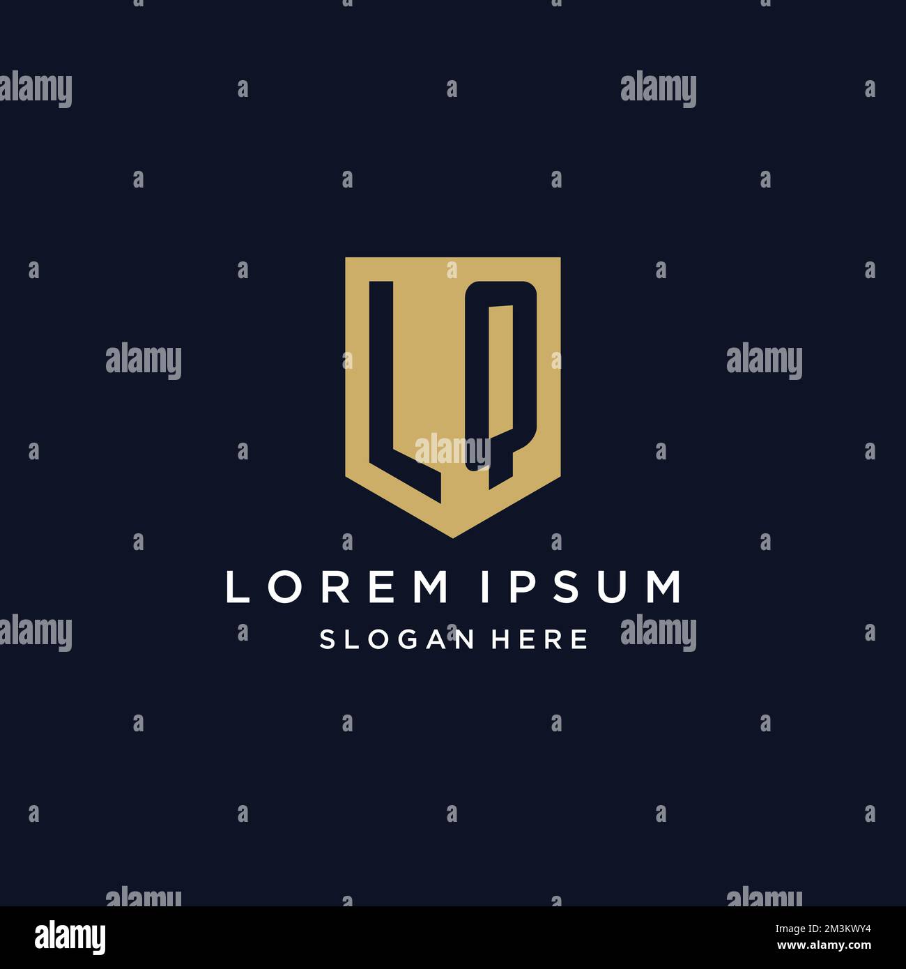 LQ monogram initials logo design with shield icon template Stock Vector ...