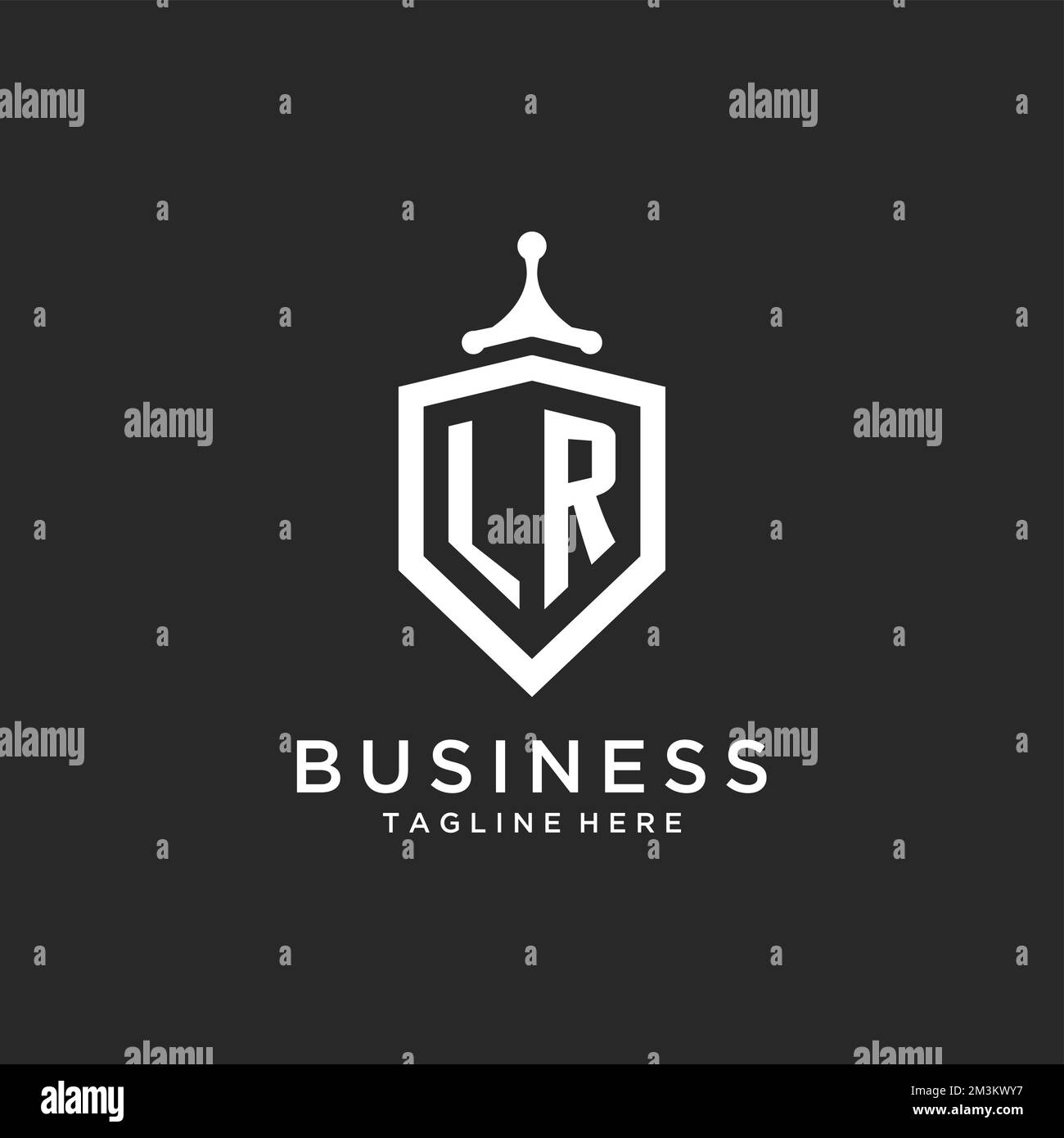 LR monogram logo initial with shield guard shape design ideas Stock ...