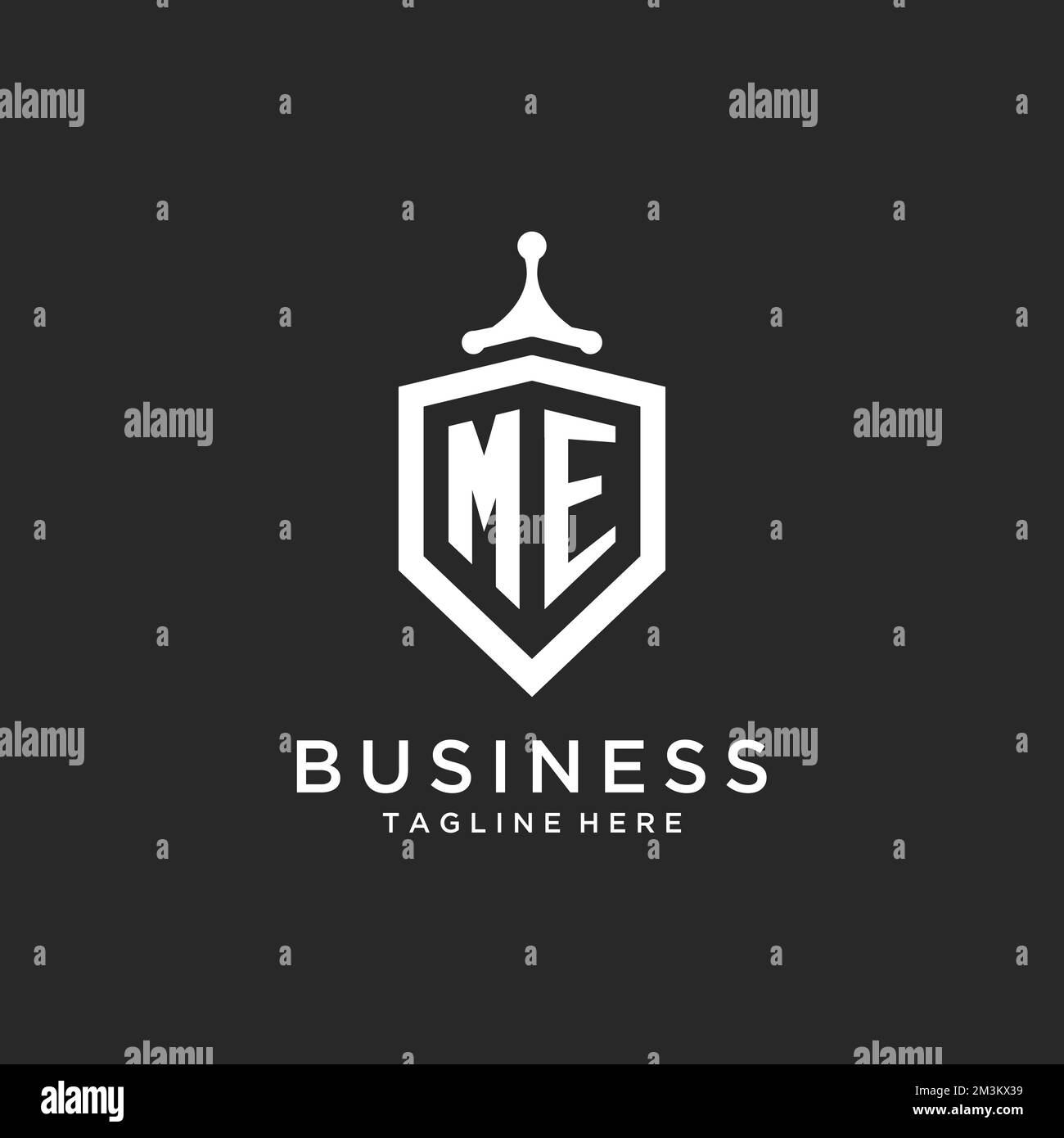 ME monogram logo initial with shield guard shape design ideas Stock ...