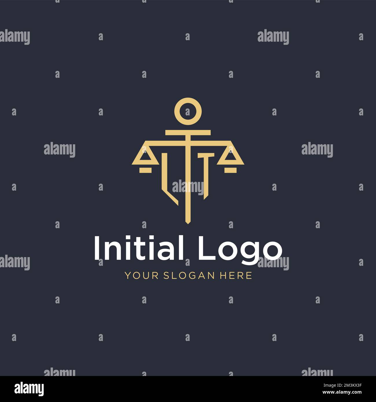 LT initial monogram logo with scale and pillar style design ideas Stock ...
