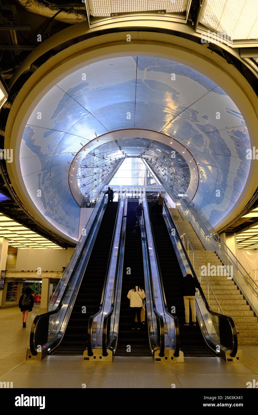 The escalators at the new entrance of 7th Avenue to Penn Station at the ...
