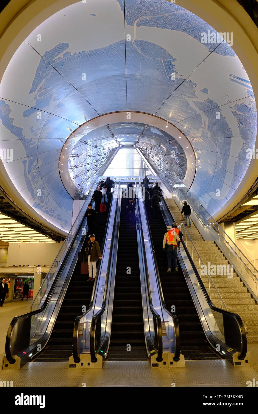 The escalators at the new entrance of 7th Avenue to Penn Station at the ...